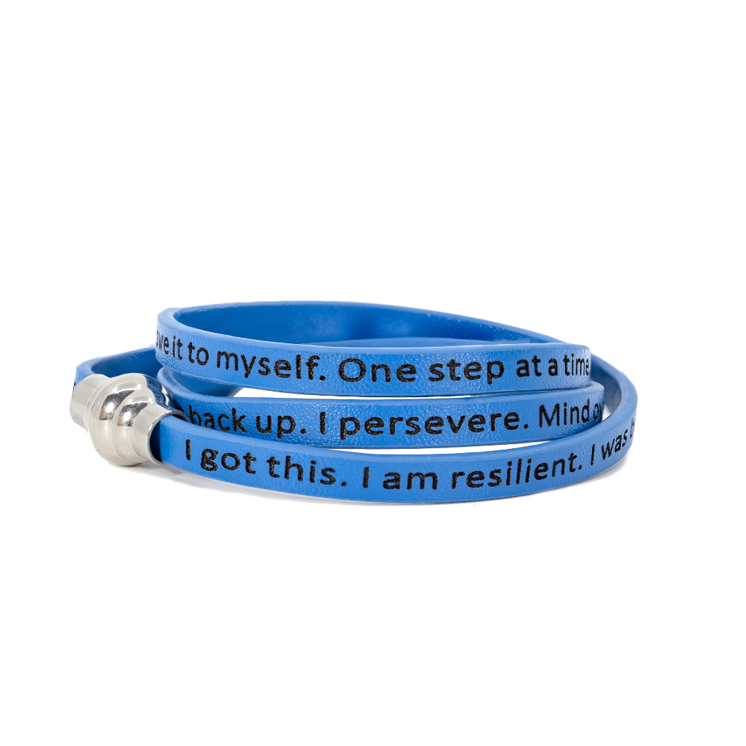 Resilient Positive Mantra Bracelet - Blue | Jewmei
